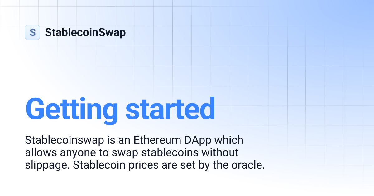 Getting started | StablecoinSwap